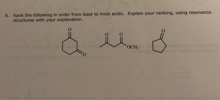 Solved 8. Rank the following in order from least to most | Chegg.com
