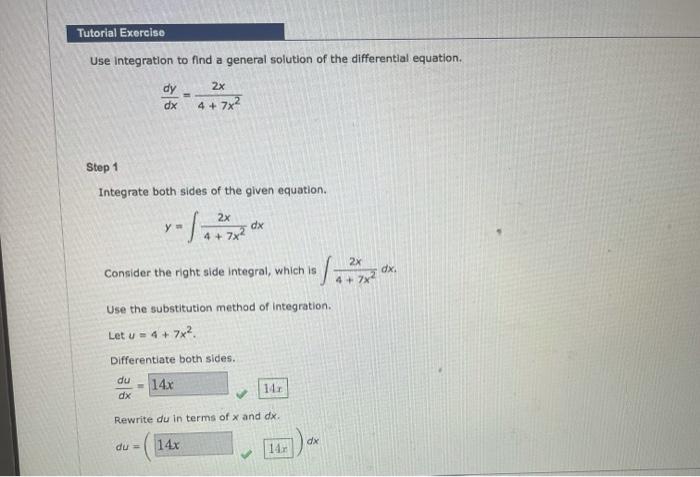 Solved Tutorial Exercise Use Integration to find a general | Chegg.com