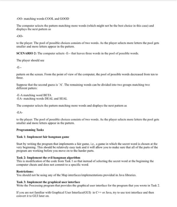 Solved Evil Hangman Algorithm (Use C++ or Java to implement) | Chegg.com