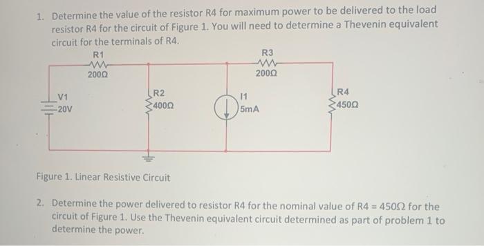 Solved 1. Determine the value of the resistor R4 for maximum | Chegg.com