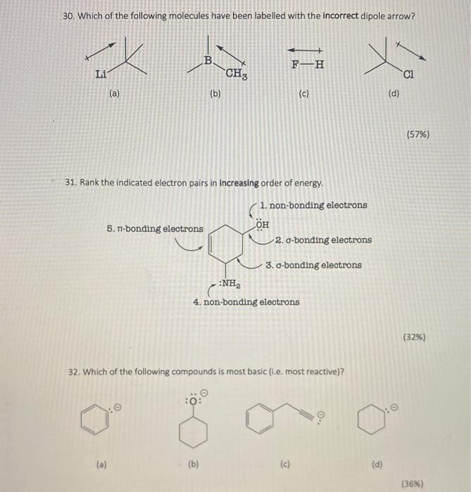 Solved 30. Which of the following molecules have been | Chegg.com