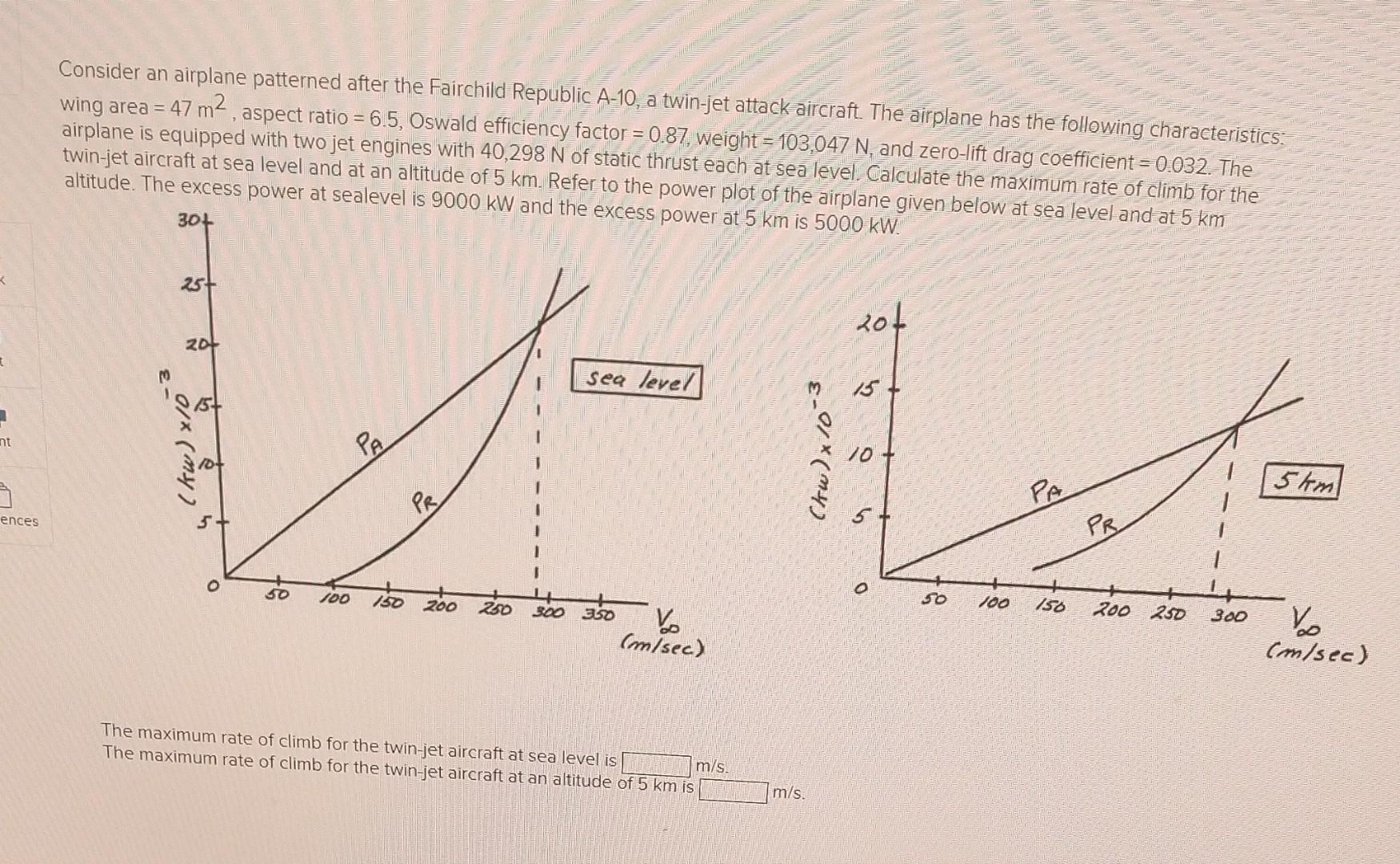 Consider an airplane patterned after the Fairchild | Chegg.com