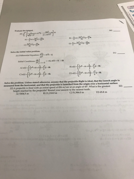 Solved Evaluate the integral Solve the initial value problem | Chegg.com