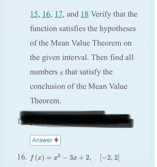 Solved 15, 16, 17, and 18 Verify that the function satisfies | Chegg.com