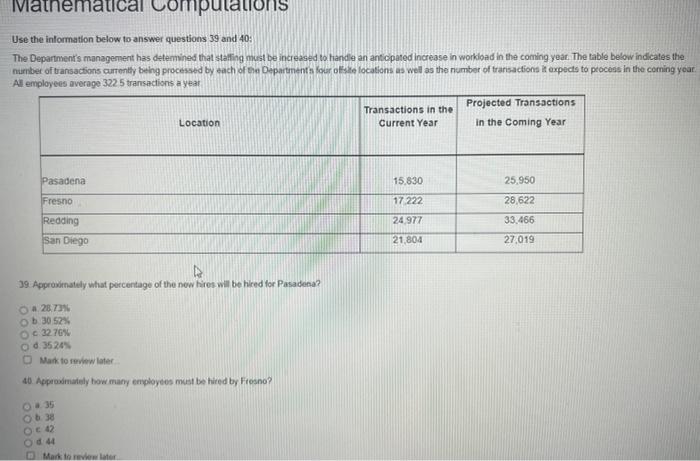 Solved Mathematical Computations 38. In the coume of | Chegg.com