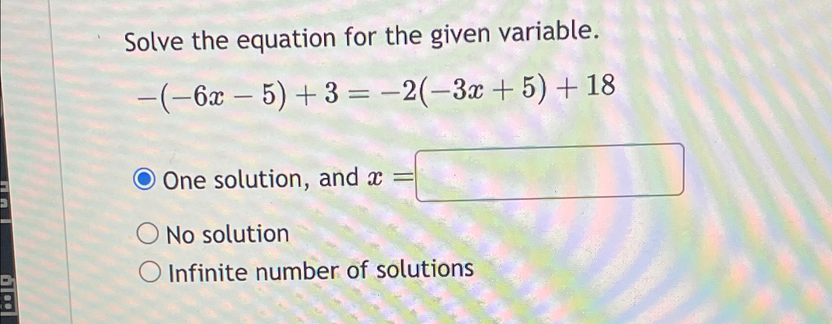 Solved Solve the equation for the given | Chegg.com
