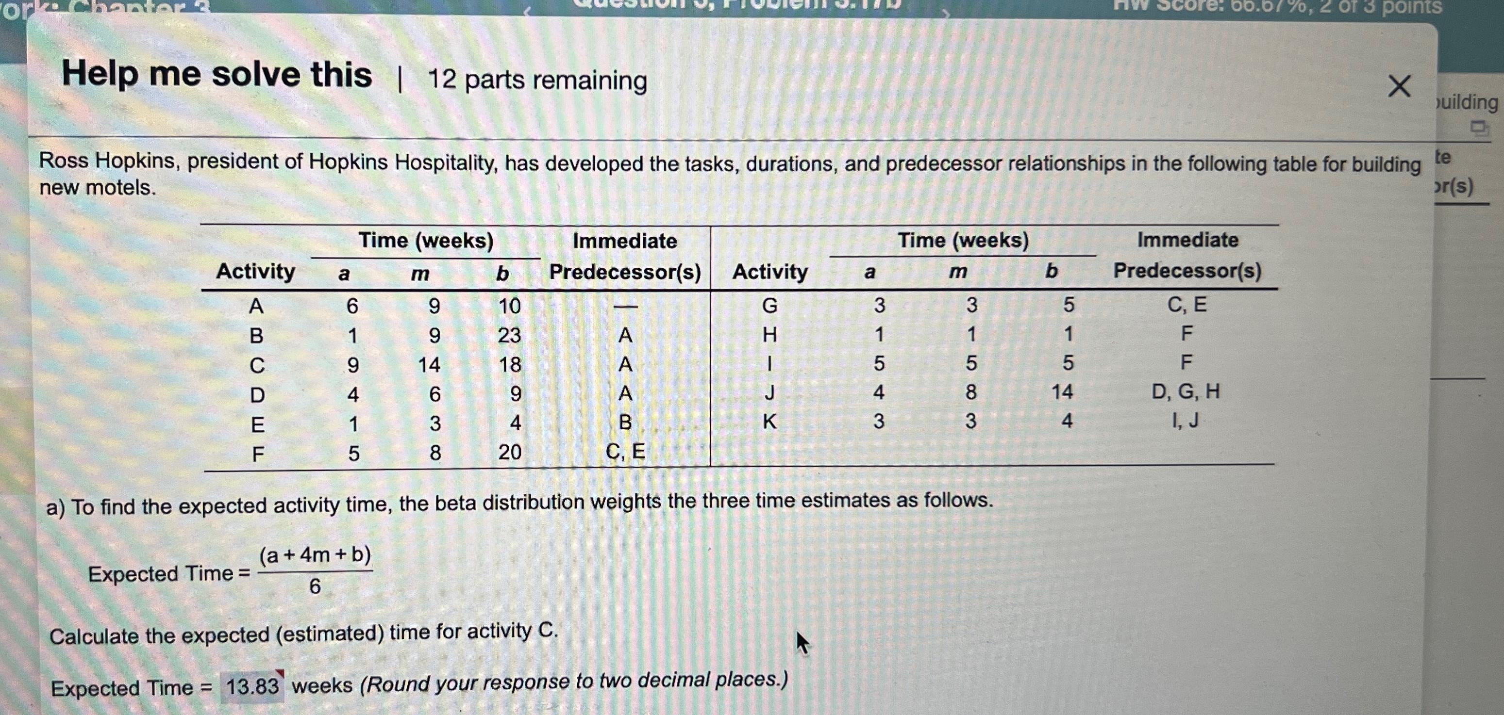 Solved Help me solve this12 ﻿parts remainingRoss Hopkins, | Chegg.com