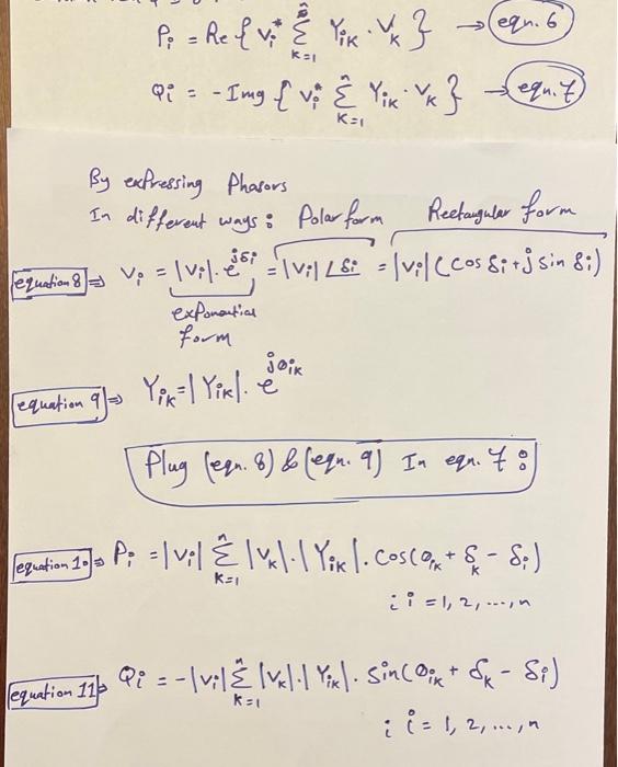Solved Those are for Load flow equations in power systems | Chegg.com