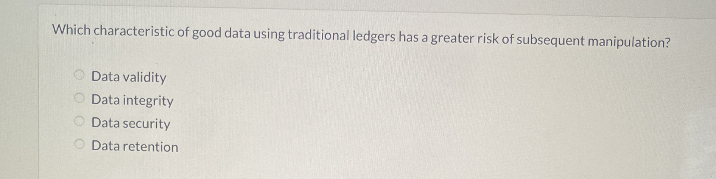 Solved Which characteristic of good data using traditional | Chegg.com