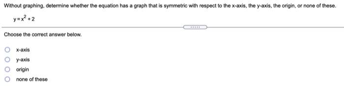 Solved Without graphing, determine whether the equation has | Chegg.com