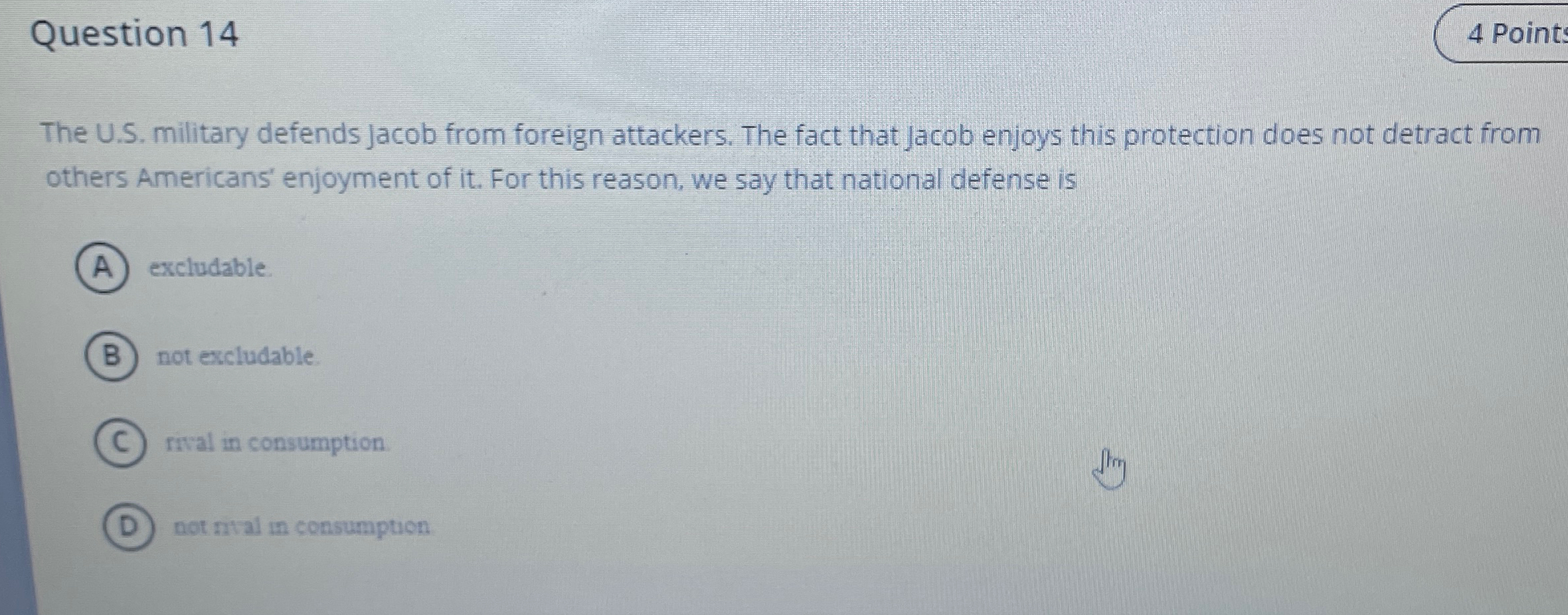 Solved Question 14The U.S. ﻿military defends Jacob from | Chegg.com