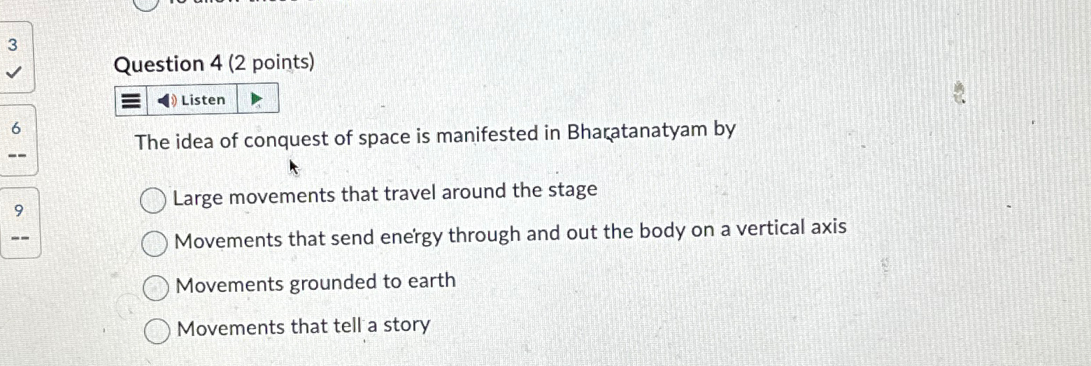 Solved Question 4 (2 ﻿points)ListenThe idea of conquest of | Chegg.com