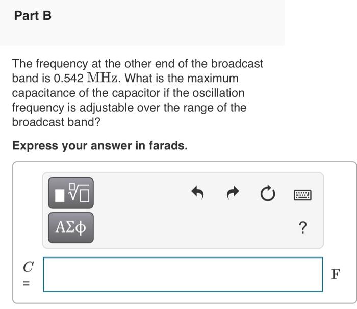 Solved The minimum capacitance of a variable capacitor in a | Chegg.com