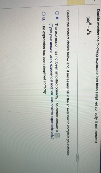 Solved Decide whether the following expression has been | Chegg.com