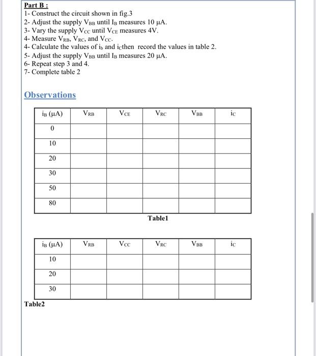 Solved Part A : 1- Construct the circuit shown in fig.3, use | Chegg.com