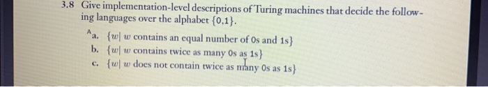 3.1 This exercise concerns TM M2, whose description | Chegg.com