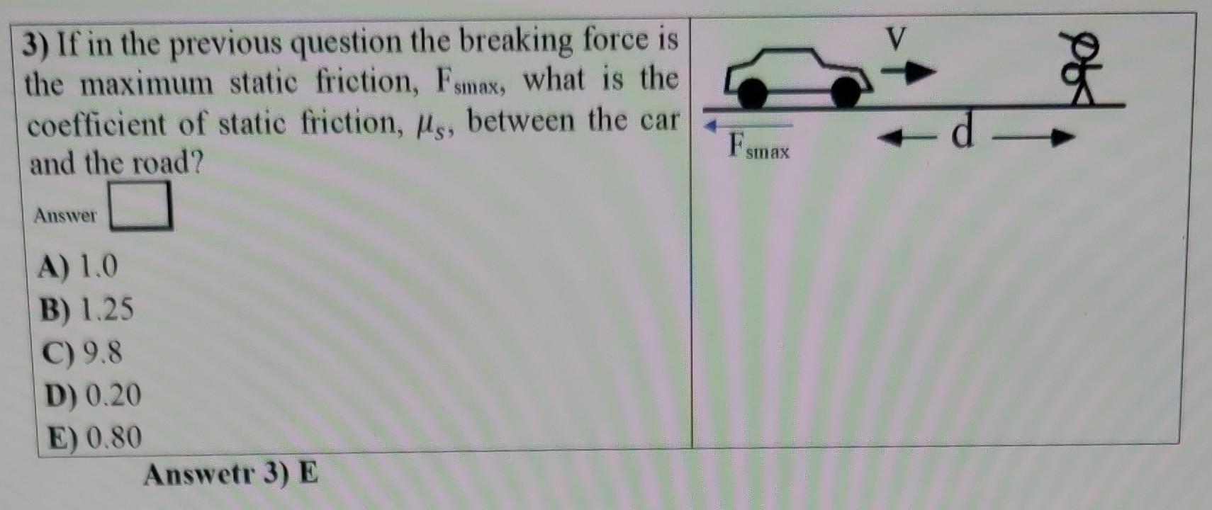 Solved 3) If in the previous question the breaking force is | Chegg.com