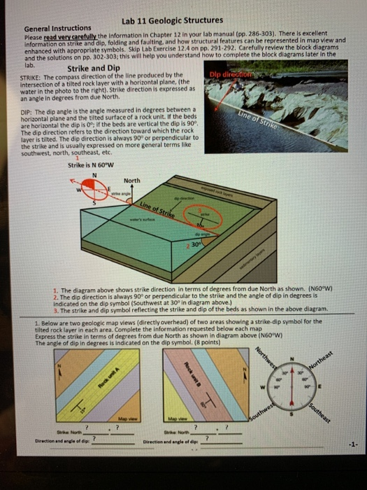 lab Lab 11 Geologic Structures General Instructions | Chegg.com