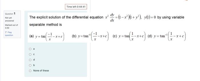 Solved The explicit solution of the differential equation | Chegg.com
