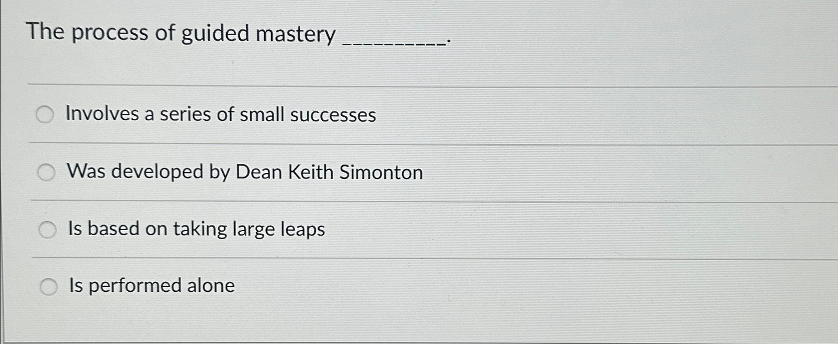 Solved The process of guided masteryInvolves a series of | Chegg.com