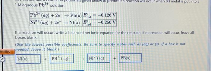 Solved Use the standard reduction potentials given below to | Chegg.com