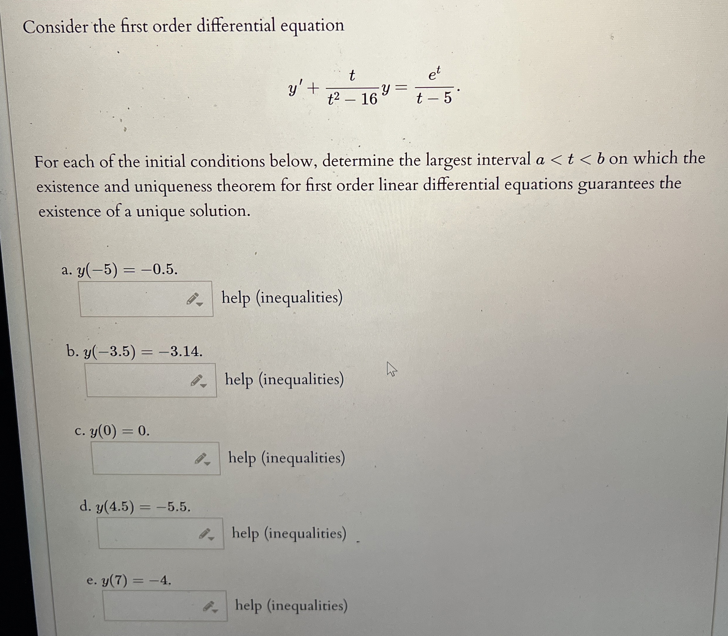 Solved Consider the first order differential | Chegg.com