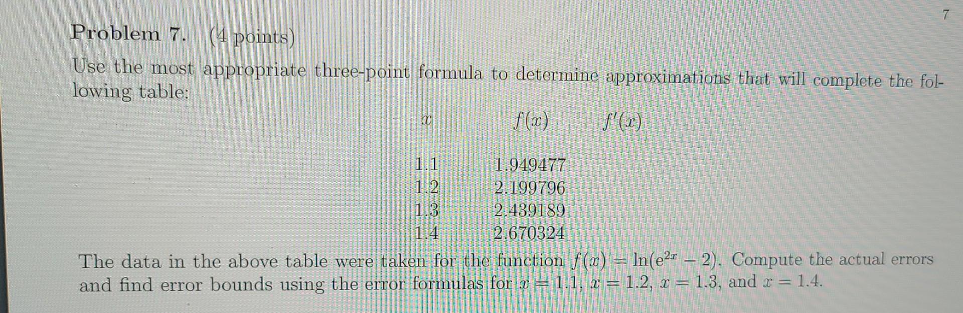 Problem 7. (4 points) Use the most appropriate | Chegg.com