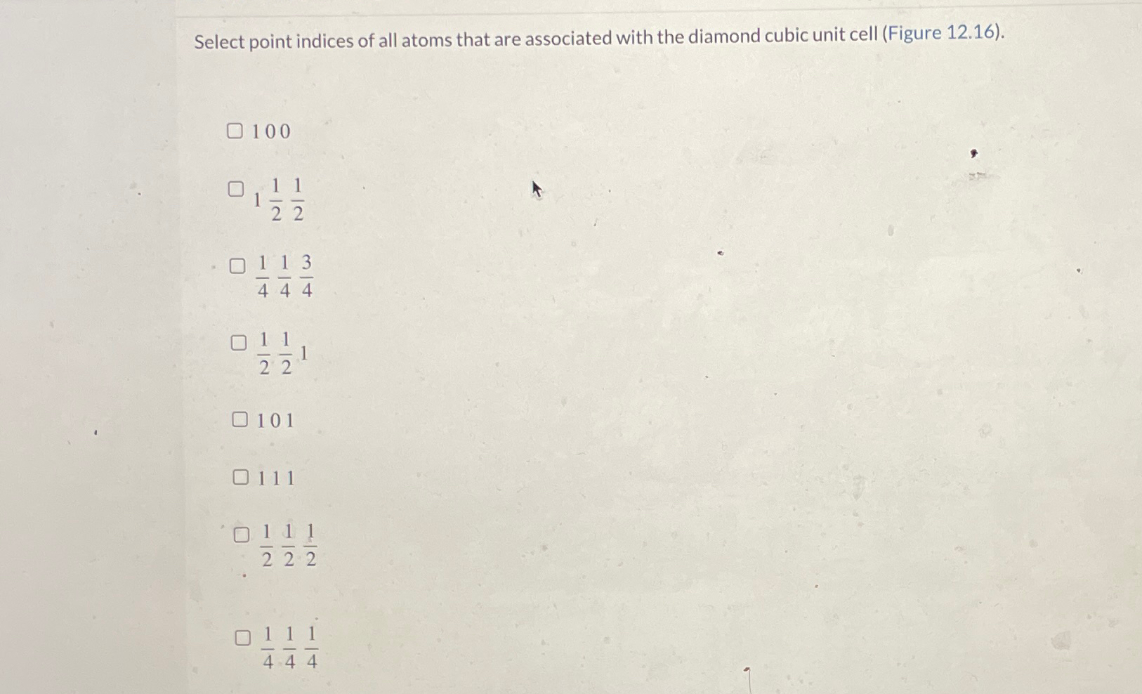 Solved Select point indices of all atoms that are associated | Chegg.com