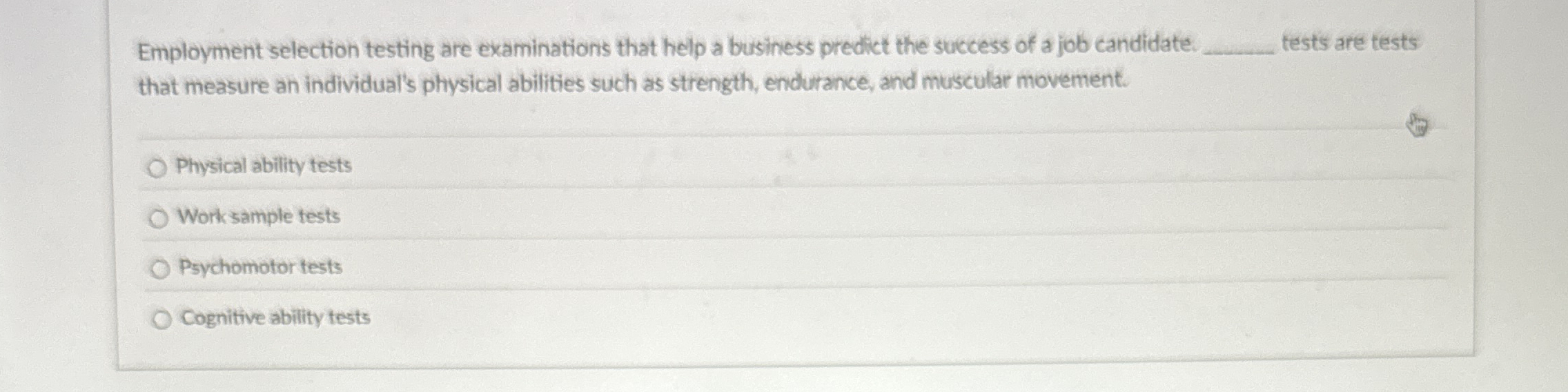 Solved Employment selection testing are examinations that | Chegg.com