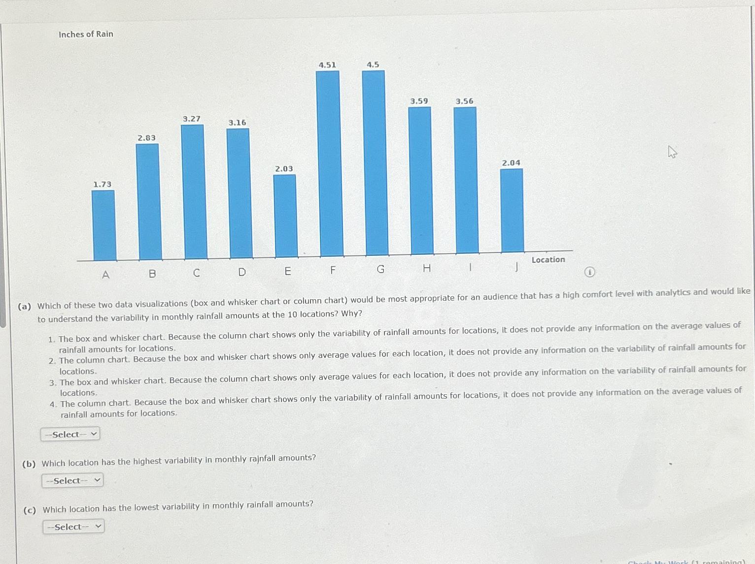 Solved Inches of Rain to understand the variability in | Chegg.com