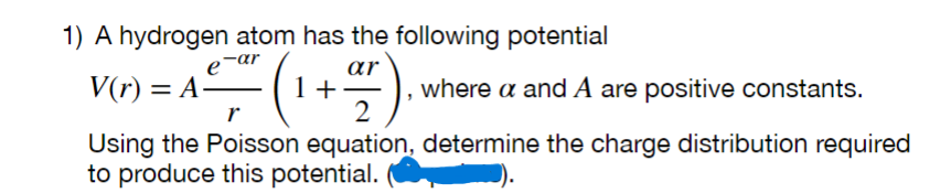 Solved A hydrogen atom has the following | Chegg.com Solved A hydrogen atom has the following | Chegg.com