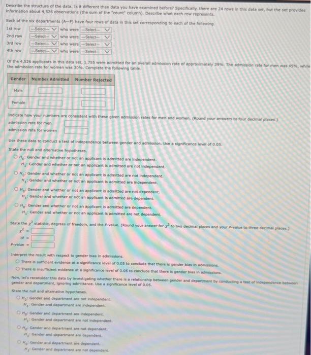 Solved \begin{tabular}{|l|r|r|r|} \hline department & gender | Chegg.com