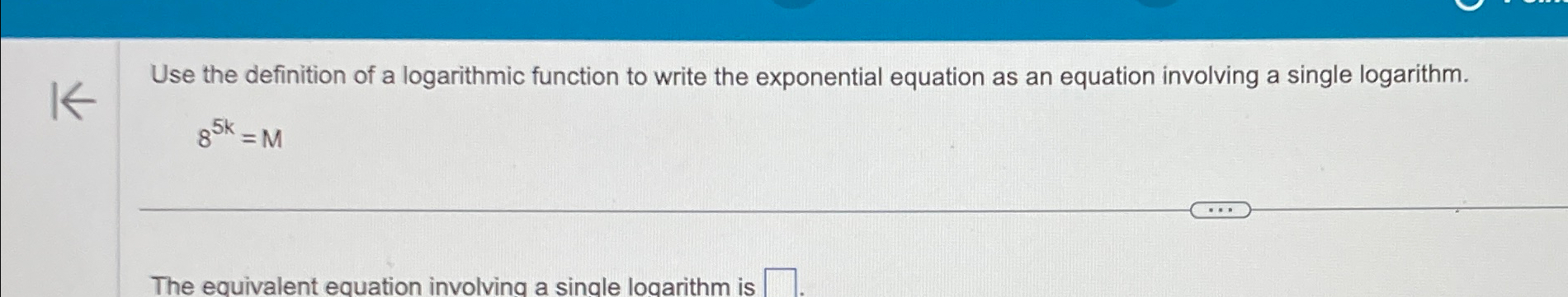 Solved Use the definition of a logarithmic function to write | Chegg.com
