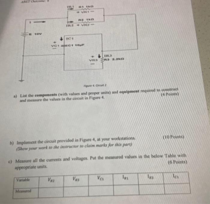 a) List the components (with values and proper units) | Chegg.com