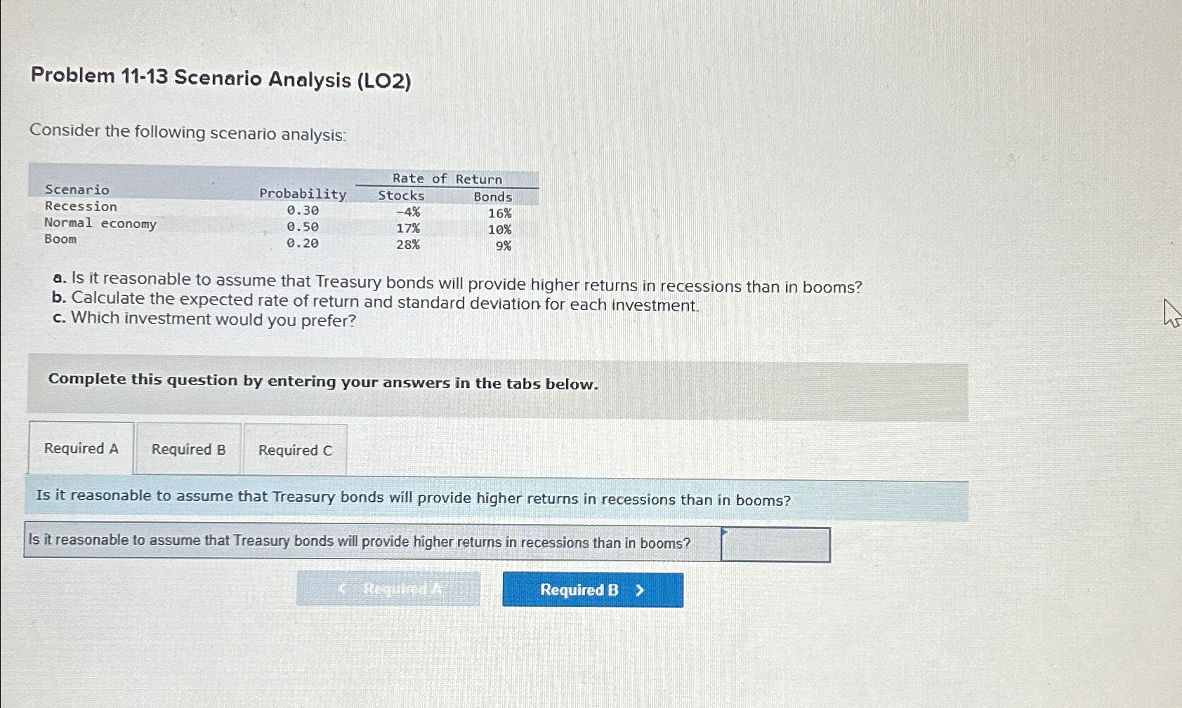 Solved Problem 11-13 ﻿Scenario Analysis (LO2)Consider the | Chegg.com
