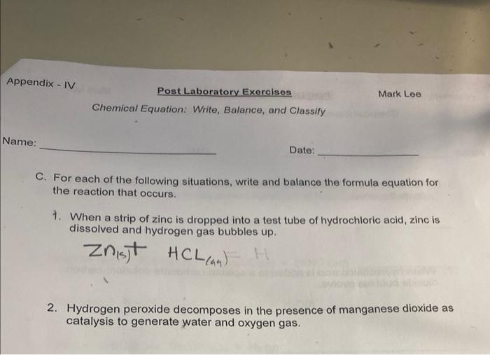 Solved C. For each of the following situations, write and | Chegg.com
