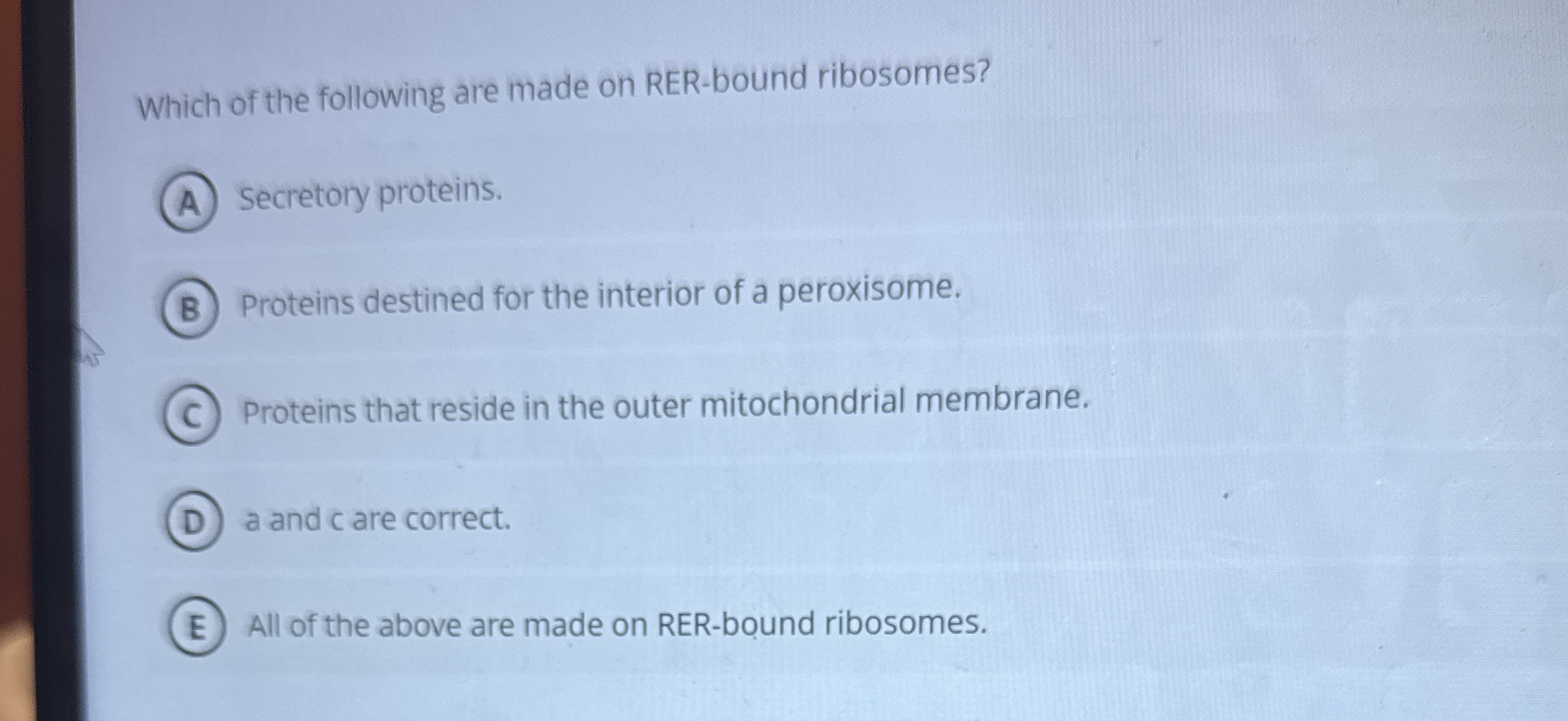 Solved Which of the following are made on RER-bound | Chegg.com