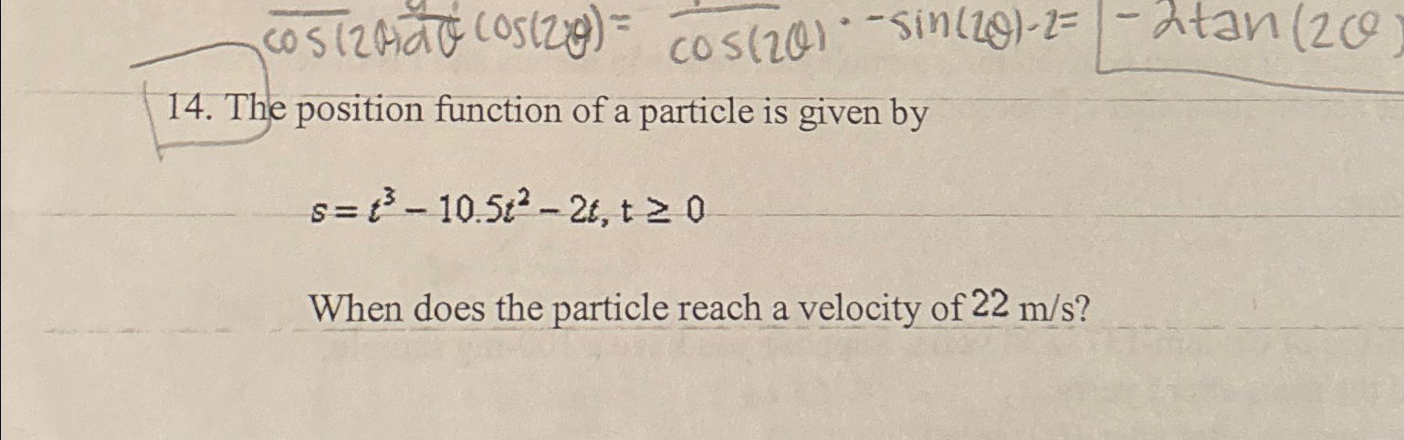 Solved The position function of a particle is given | Chegg.com