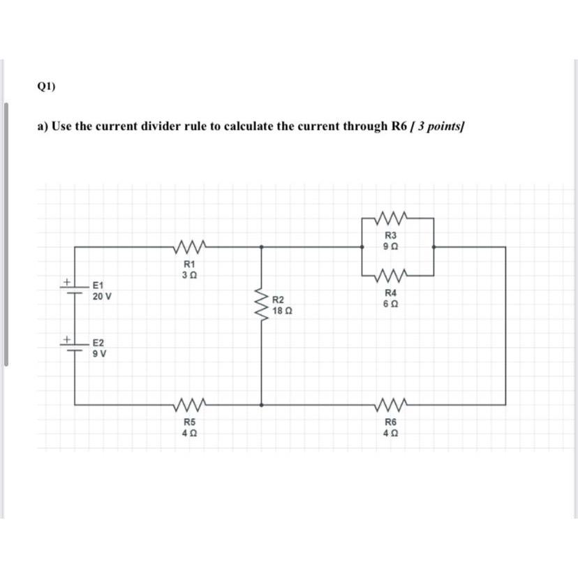 Solved Q1)a) ﻿Use the current divider rule to calculate the | Chegg.com