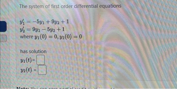 Solved The system of first order differential equations | Chegg.com
