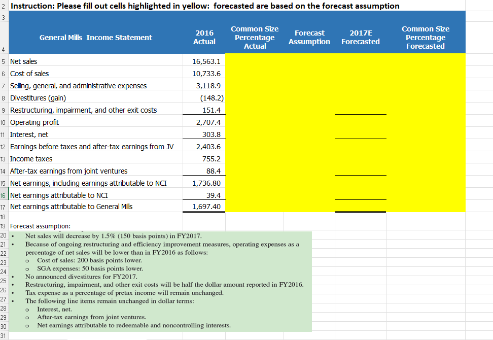 Solved Please Fill out the cells highlighted in yellow: | Chegg.com