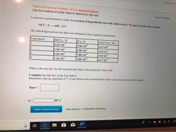 Solved Current score Tutored Practice Problem 14.3.2 CO Use | Chegg.com