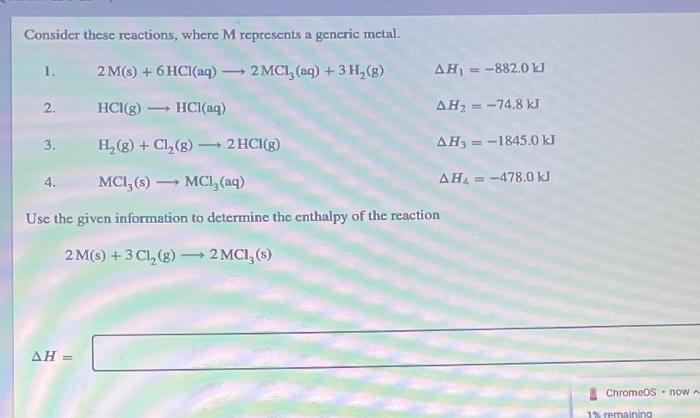 Solved Consider these reactions, where M represents a | Chegg.com