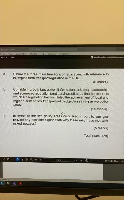 Solved a. Define the three main functions of legislation, | Chegg.com