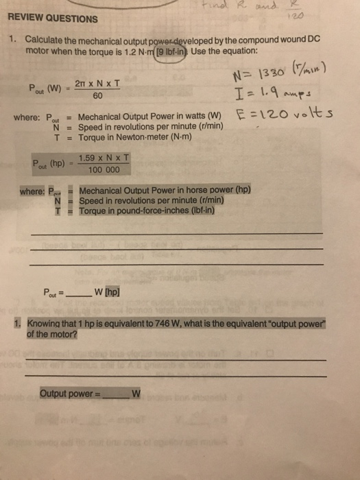 Solved REVIEW QUESTIONS 120 1. Calculate the mechanical | Chegg.com