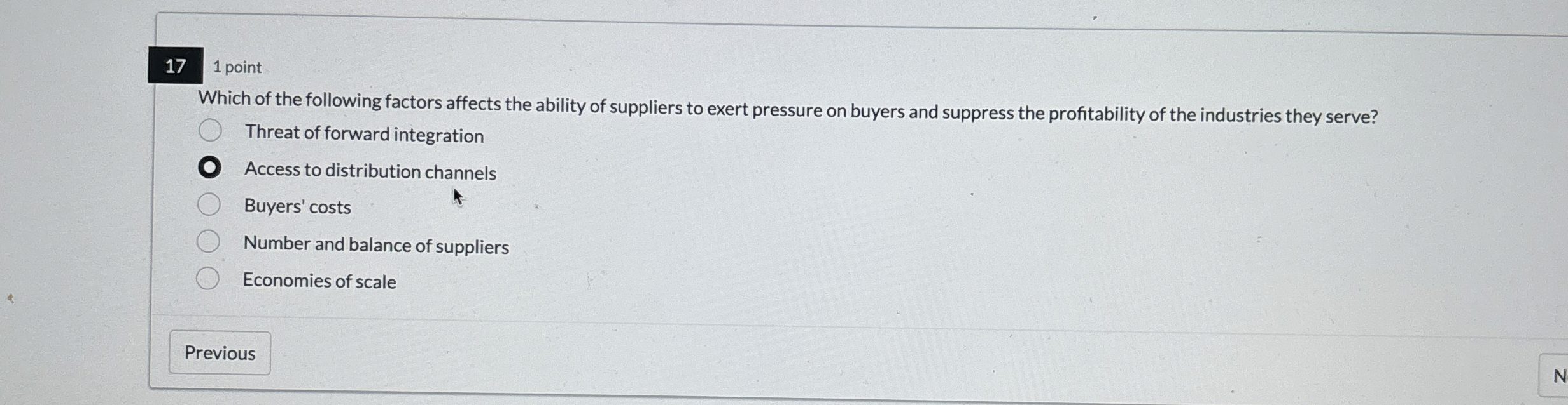 Solved 171 ﻿pointWhich of the following factors affects the | Chegg.com