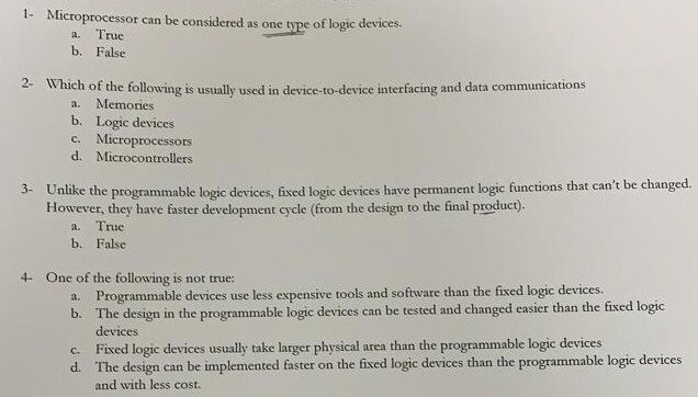 Solved 1- Microprocessor can be considered as one type of | Chegg.com