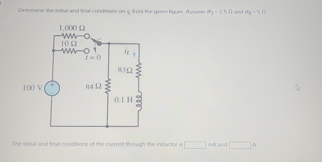 Determine the initial and final conditions on is from | Chegg.com