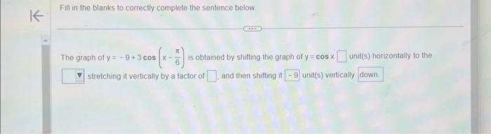 Solved Fill in the blanks to correctly complete the sentence | Chegg.com