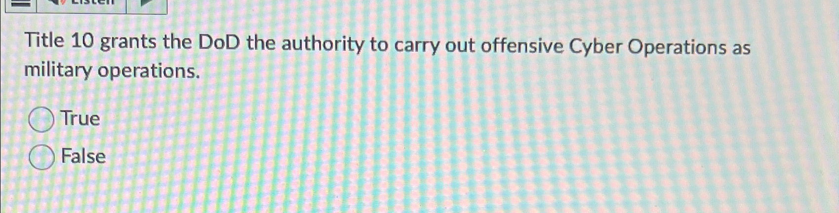 Solved Title 10 ﻿grants the DoD the authority to carry out | Chegg.com